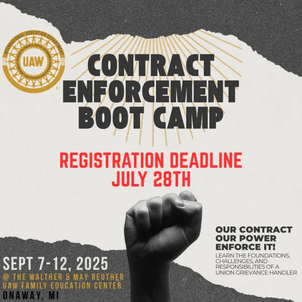 Contract Enforcement Boot Camp | UAW Local 1853